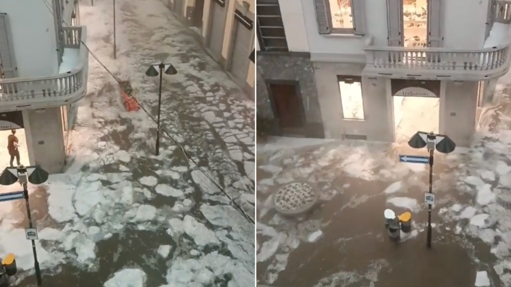 Seregno, la grandine travolge il centro città | LA7