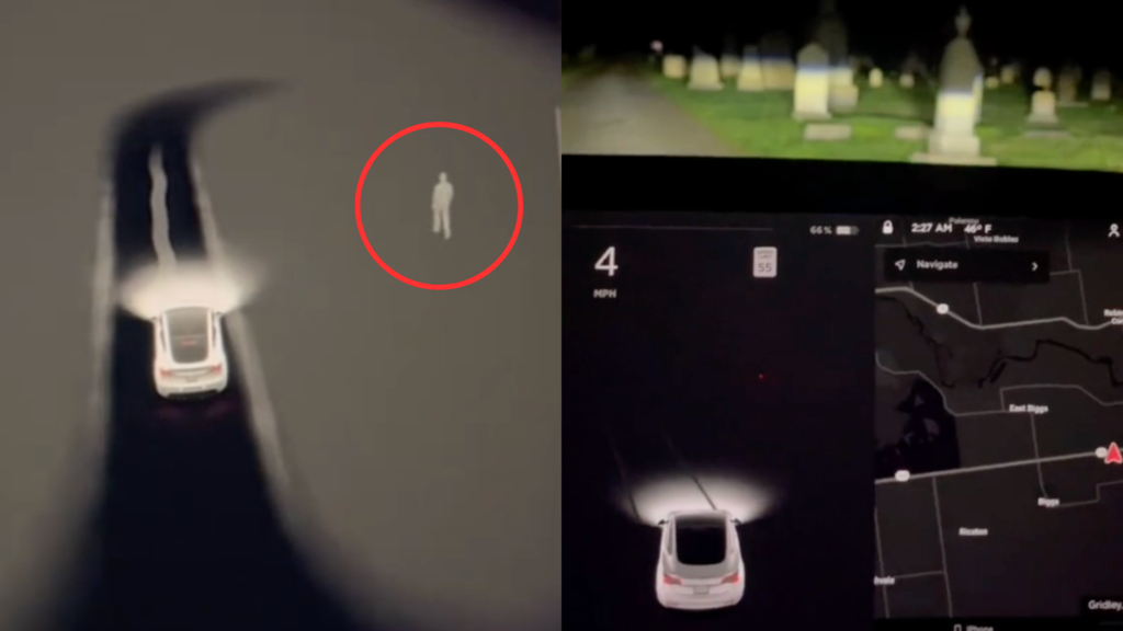 Tesla segnala fantasma al cimitero: rileva persone ma non c'è nessuno | LA7