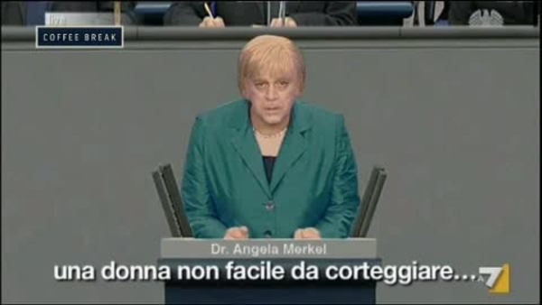 COFFEE BREAK - 02/11/2012 : MAURIZIO CROZZA IMITA ANGELA MERKEL - LA7.it
