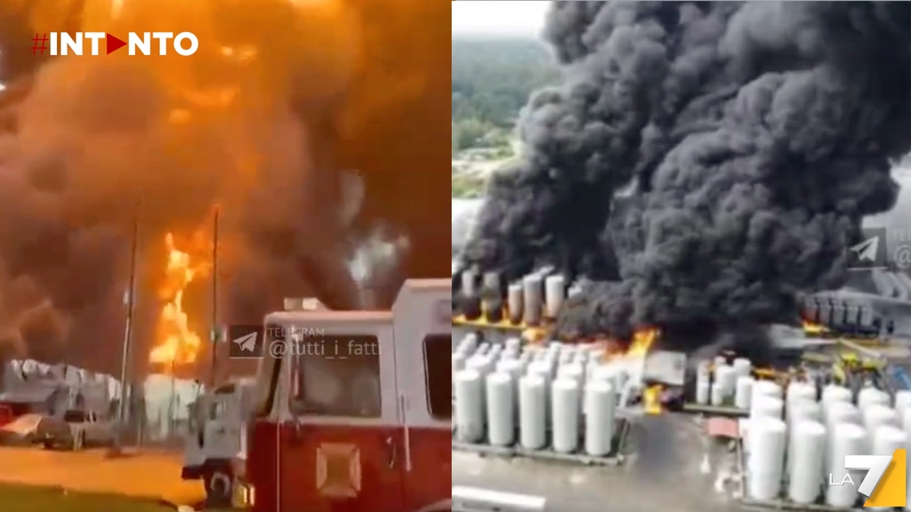 Esplosione e incendio in un impianto di oli in Louisiana, il video