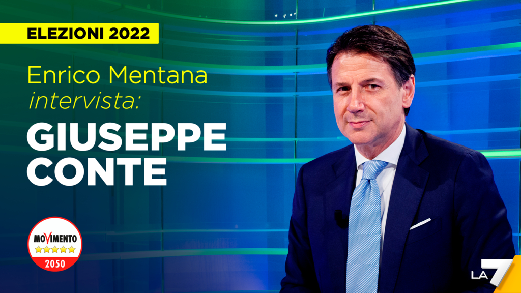 Elezioni 2022 | Enrico Mentana intervista Giuseppe Conte del M5s